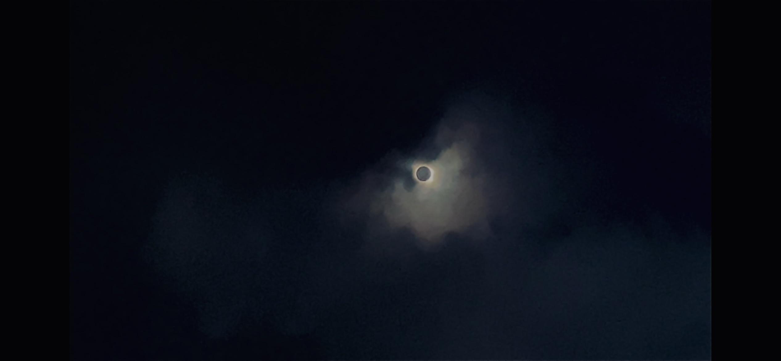 Richardson, TX during the completely overcast 3 and 1/2 min totality, by sheer luck, a 15-second ...