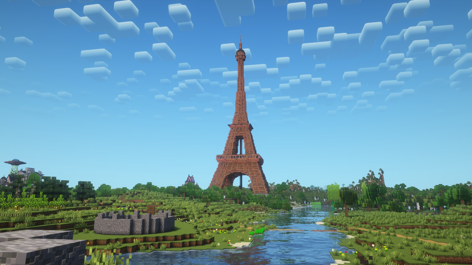 I built the Eiffel Tower on the server, for my girlfriend, in survival) | Scrolller