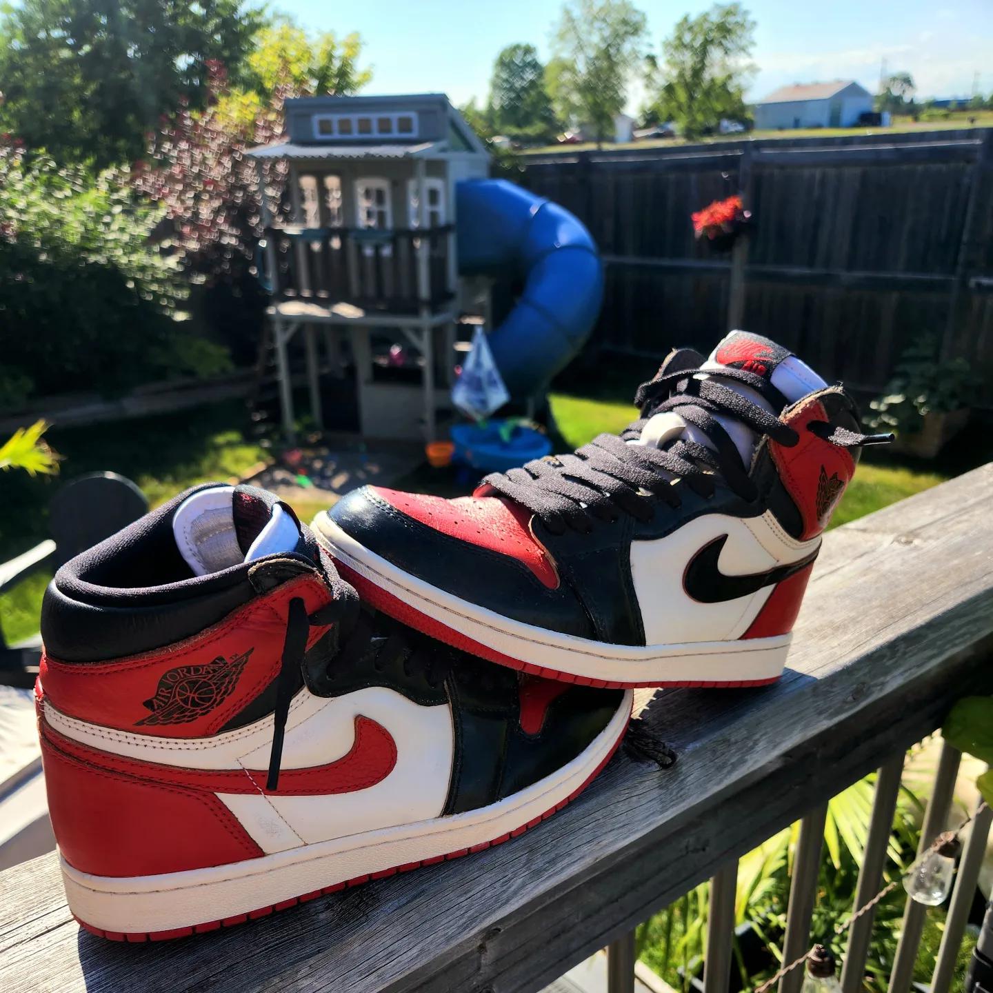 The final product of my custom Jordan 1 Heritage's. Coffee dyed, marker paint midsole and ...