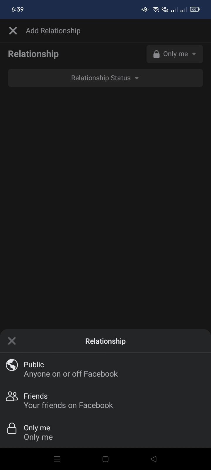 How do I add my custom audience to the list of the ones who could see my relationship status ...