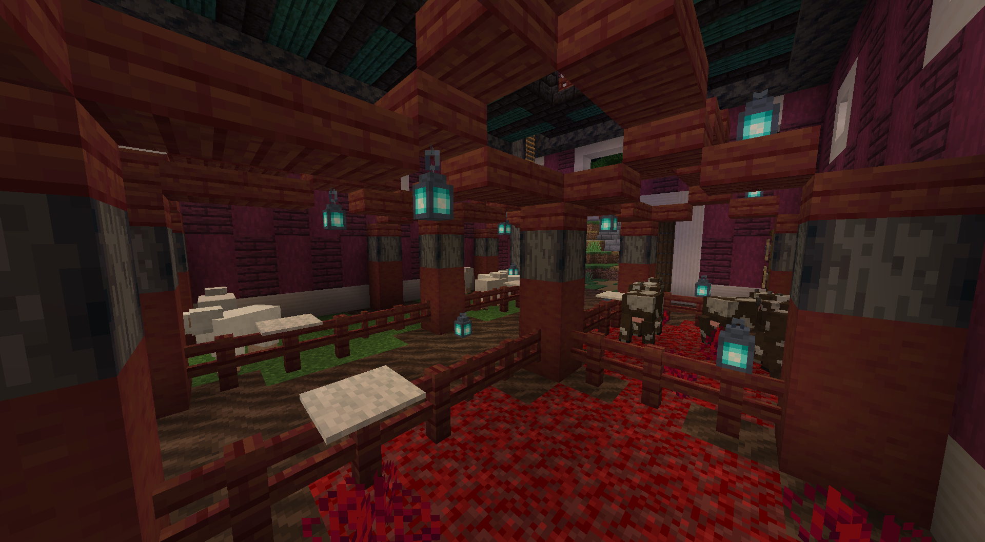 Discover more like Minecraft: Made a Nether themed barn in my survival world. What do ya'll ...