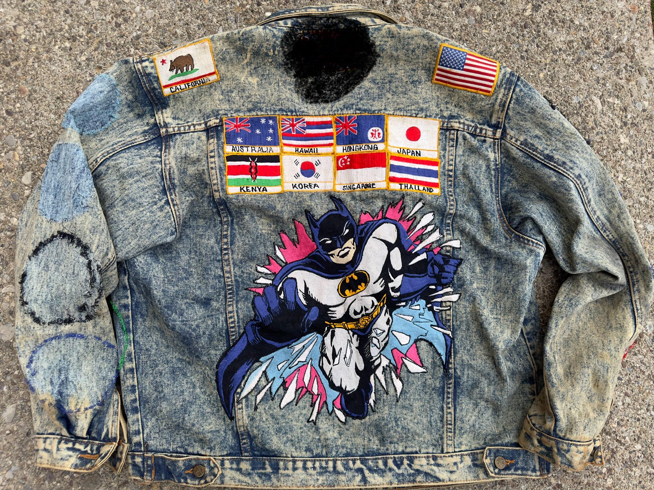 Vintage navy tour jacket w/ huge Batman patch! | Scrolller