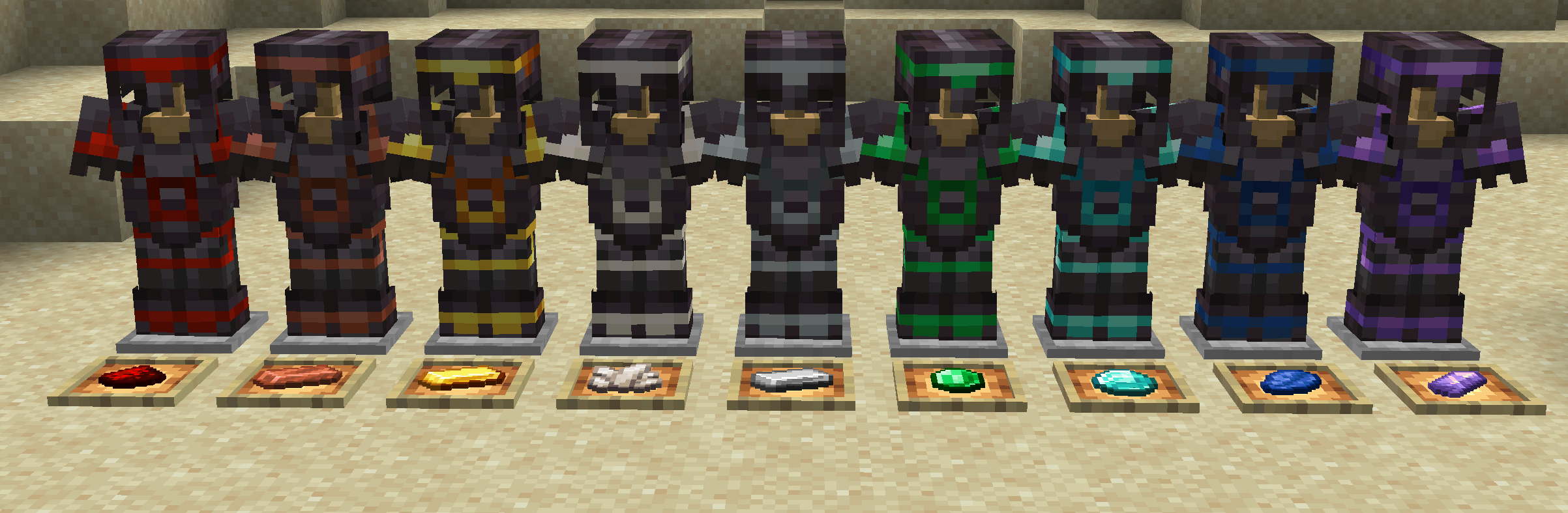 All of the new armor trim patterns & colors on netherite armor! | Scrolller