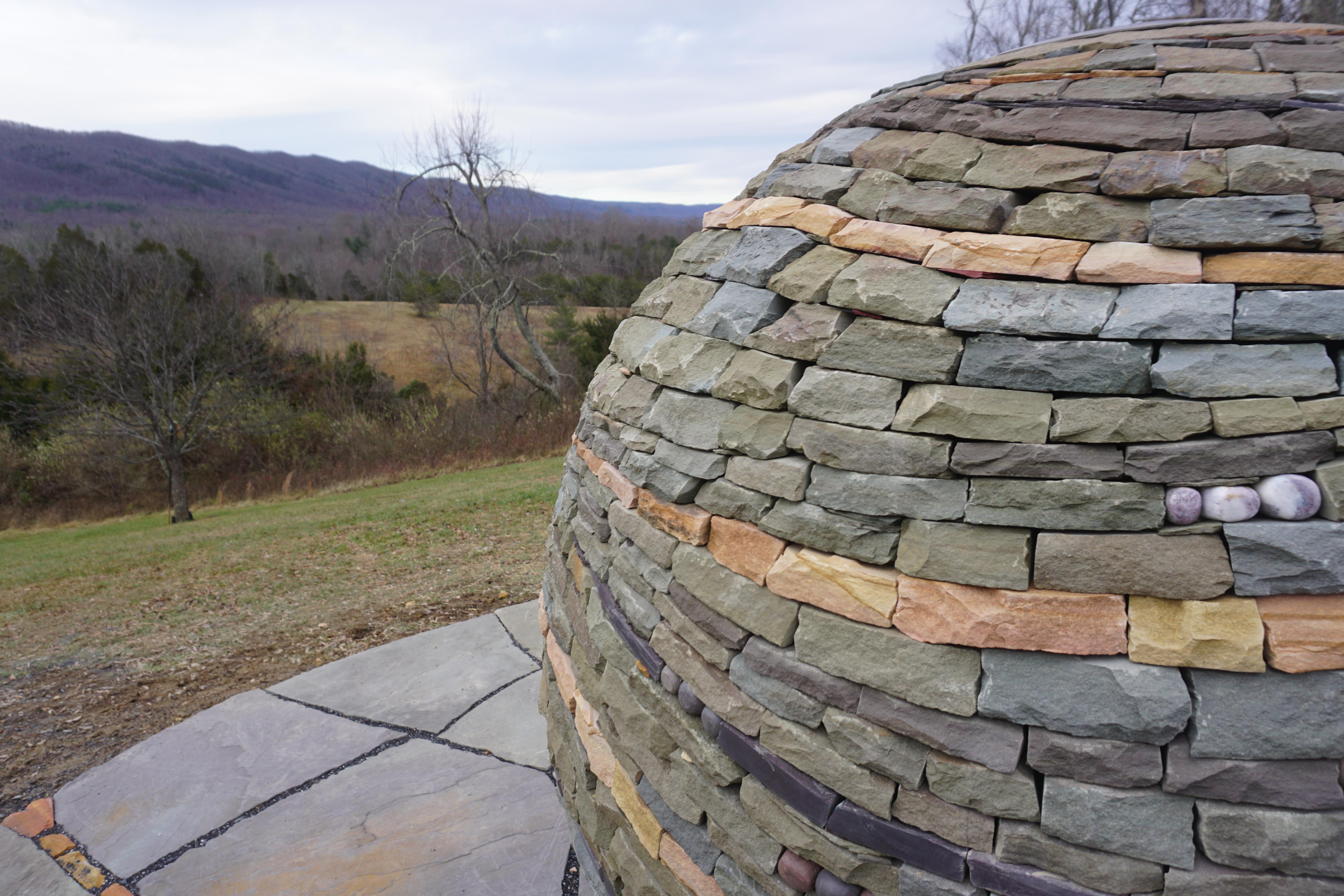 I built this sphere, patio and wall sculpture last month using only stone (no cement) | Scrolller