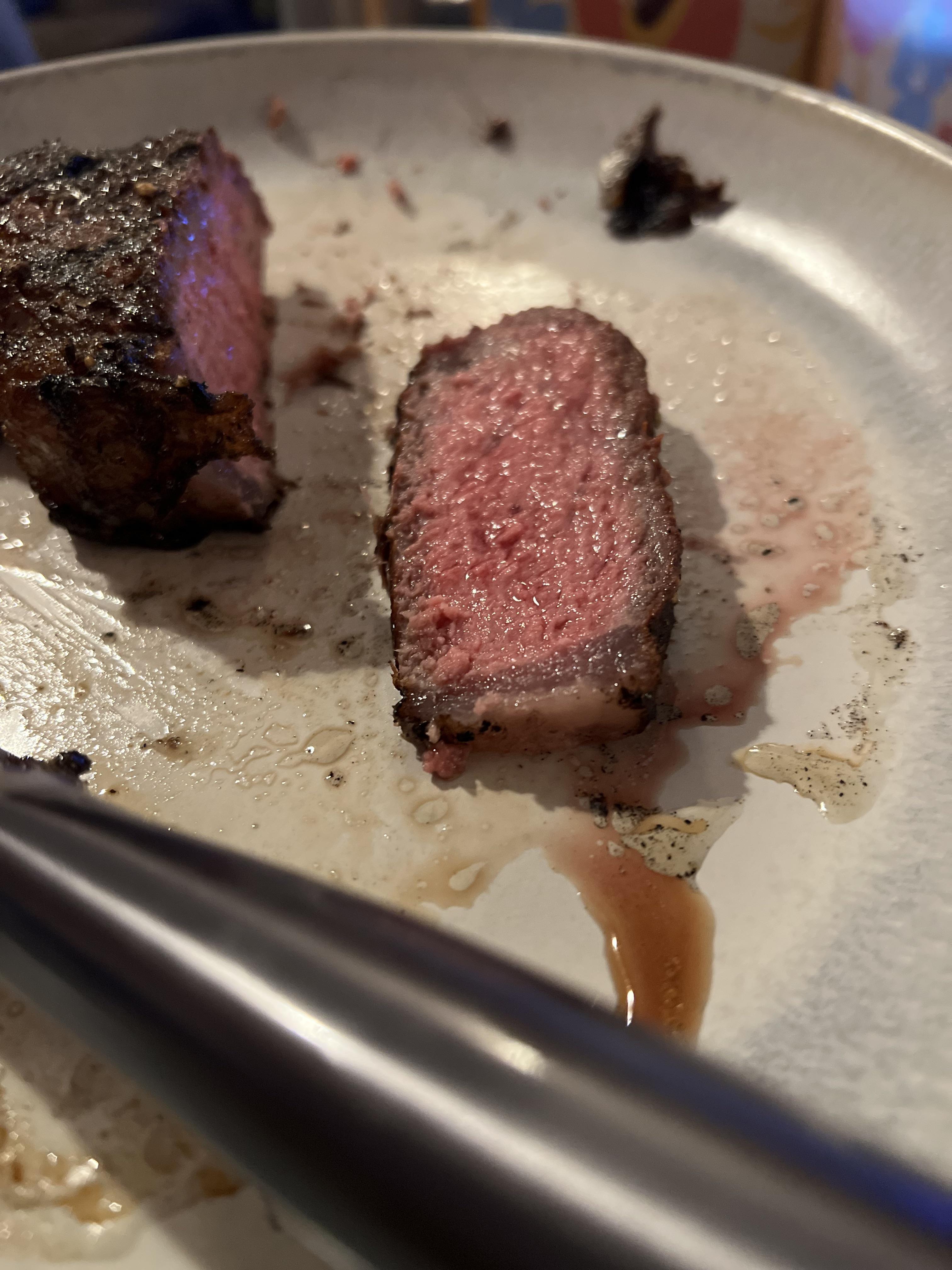 First time using my Webber kettle grill. Costco prime new york strip over charcoal. | Scrolller