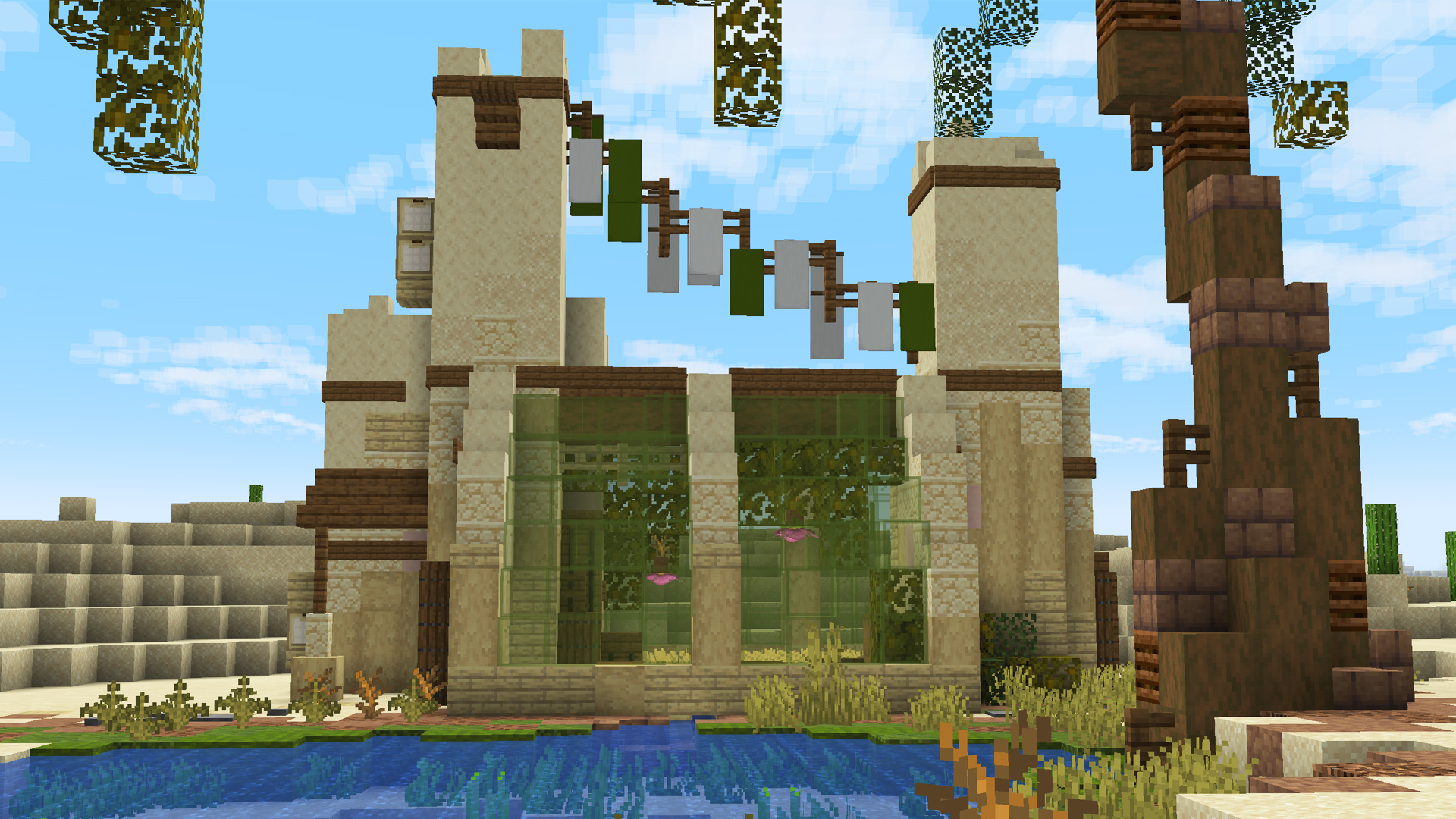 What Do You Think of my Desert Oasis Village (WIP) | Scrolller