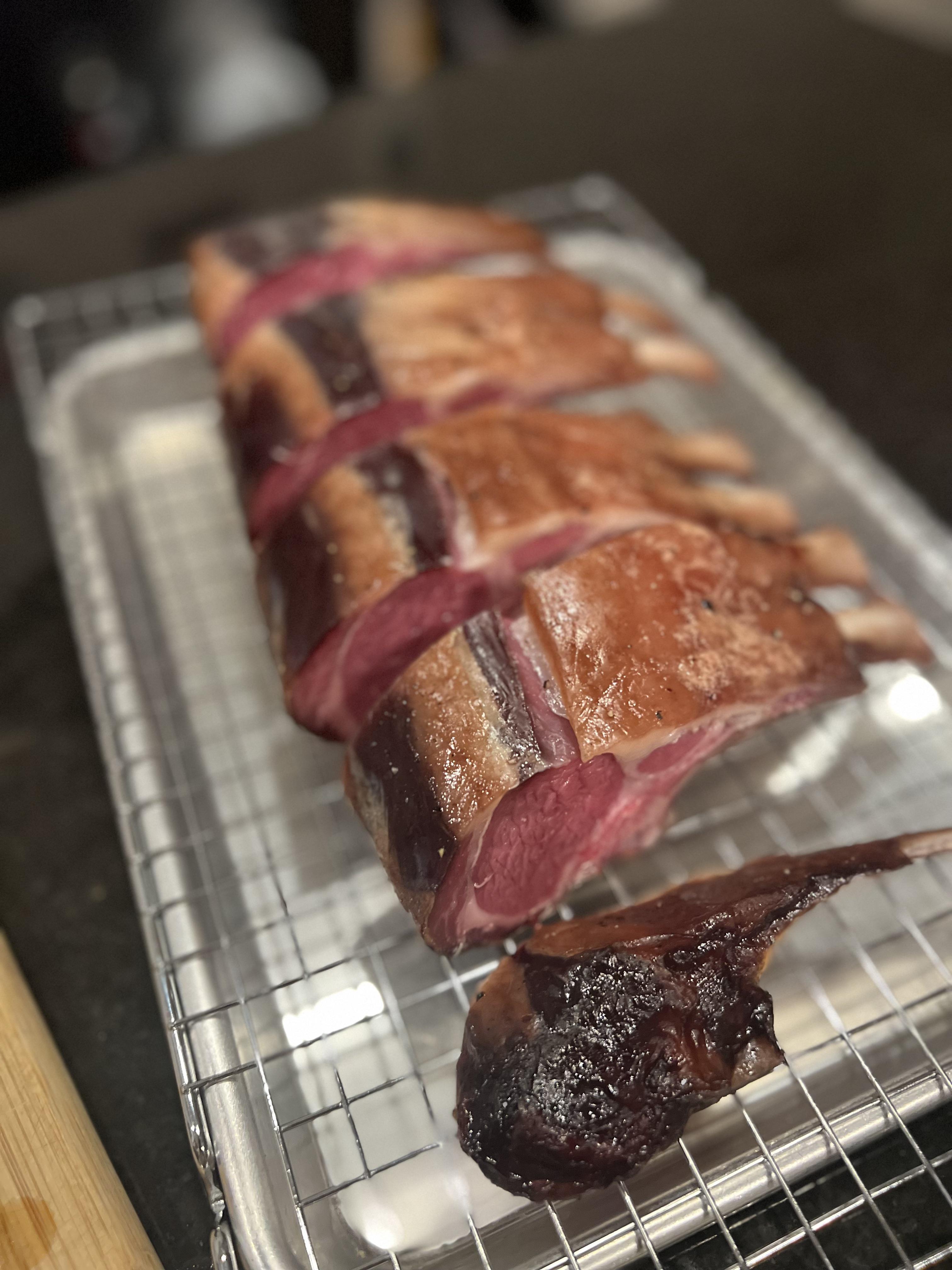 [homemade] Dry Aged Rack of Lamb. Sous Vide and Seared | Scrolller