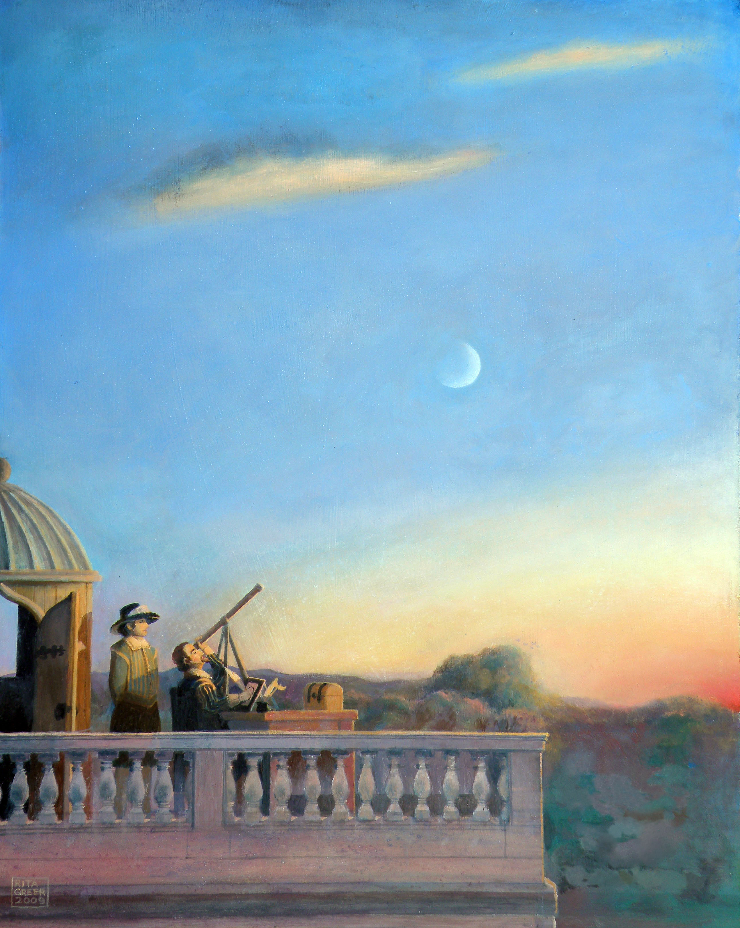 Thomas Harriot observing the Moon through his telescope at Syon Park | Scrolller