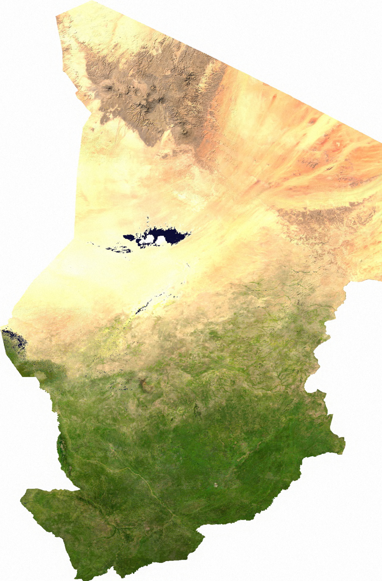 A satellite image of Chad. | Scrolller